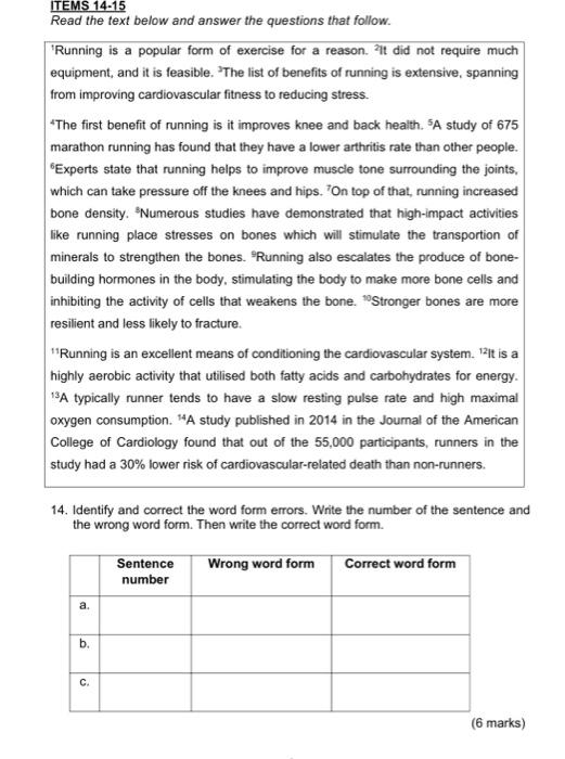 14. Identify and correct the word form errors. Write | Chegg.com