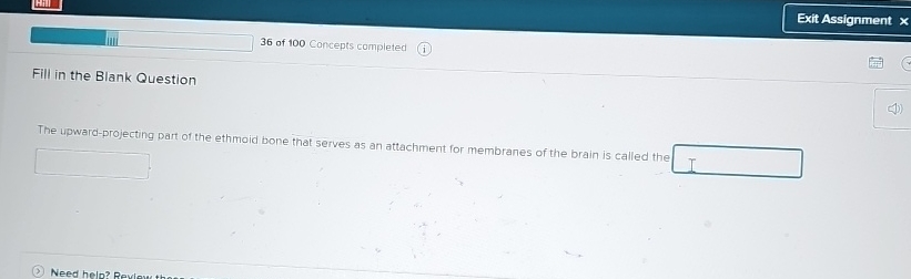 Solved 36 ﻿of 100 ﻿Concepts completedFill in the Blank | Chegg.com