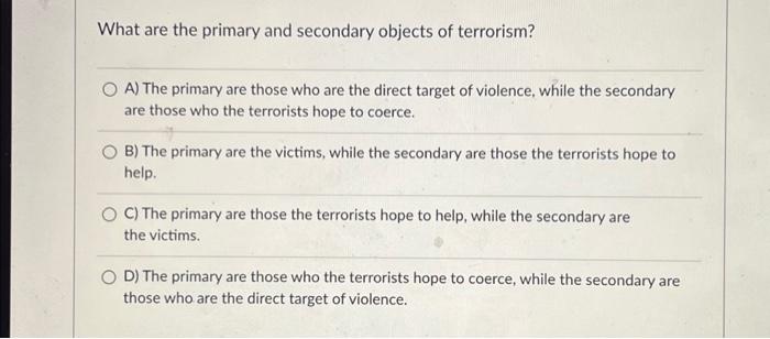 What Are The Primary And Secondary Objects Of