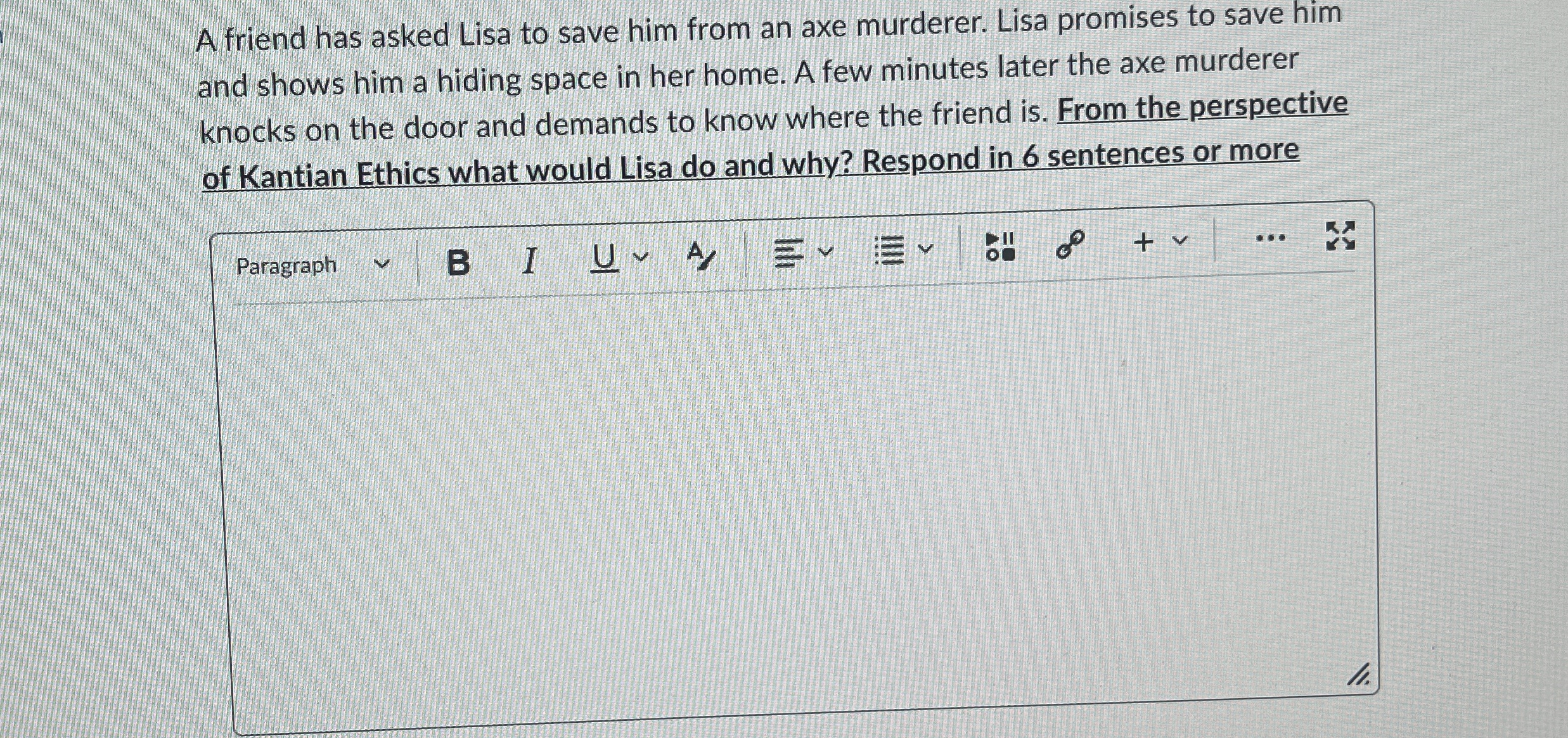 Solved A friend has asked Lisa to save him from an axe | Chegg.com