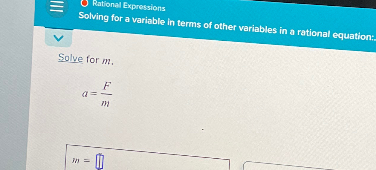 Solved Rational ExpressionsSolving for a variable in terms | Chegg.com