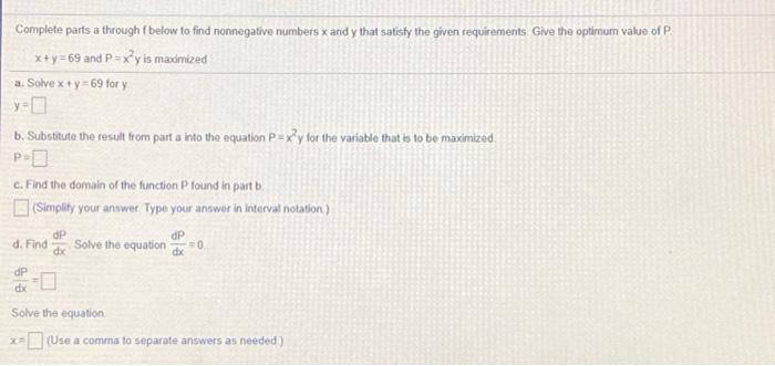 Solved Complete parts a through f below to find nonnegative | Chegg.com