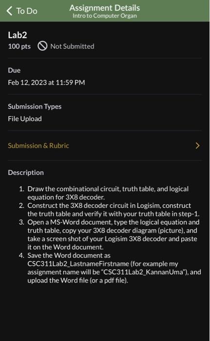 Solved Assignment Details Intro to Computer Organ Lab2 Not | Chegg.com