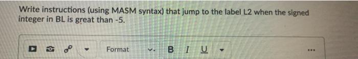 Solved Write Instructions Using Masm Syntax That Jump To 2747