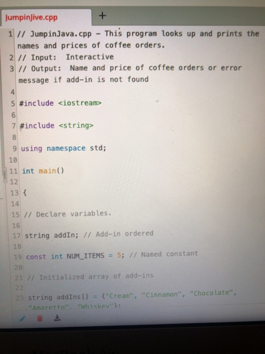 Solved This Language is in C++. The picture I provided is | Chegg.com