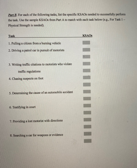 Solved Student Name: Exercise 2.3 Identifying KSAOs Part A. | Chegg.com