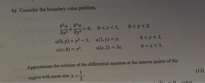 Solved b) Consider the boundary value problem, | Chegg.com