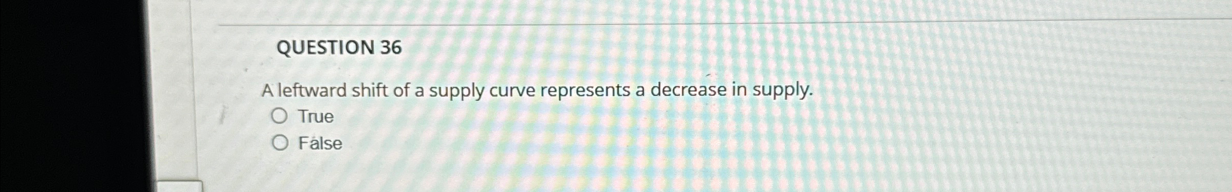 Solved QUESTION 36A leftward shift of a supply curve | Chegg.com