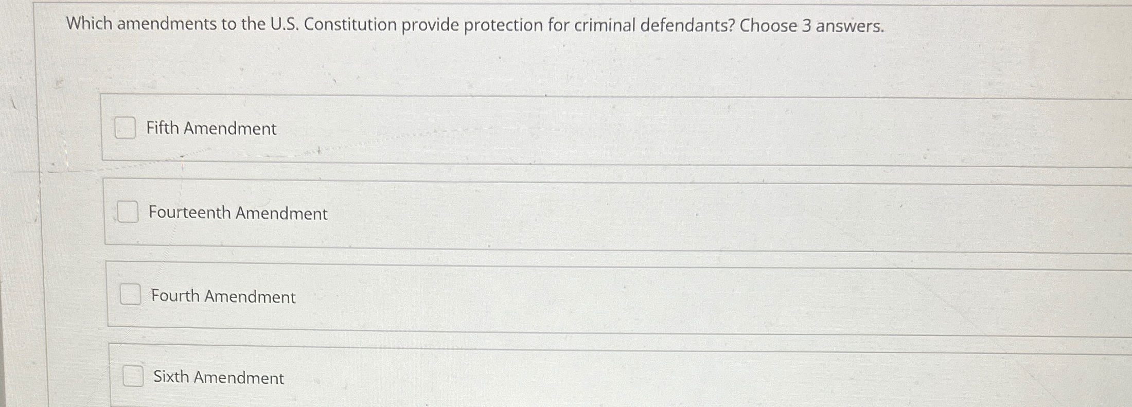 Solved Which amendments to the U.S. ﻿Constitution provide | Chegg.com