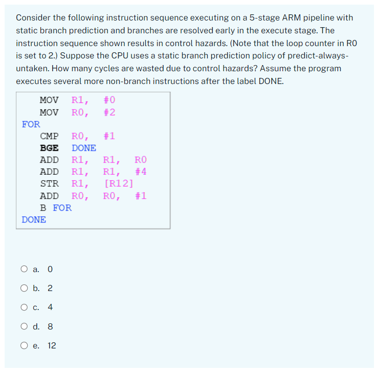 Solved Consider the following instruction sequence executing | Chegg.com