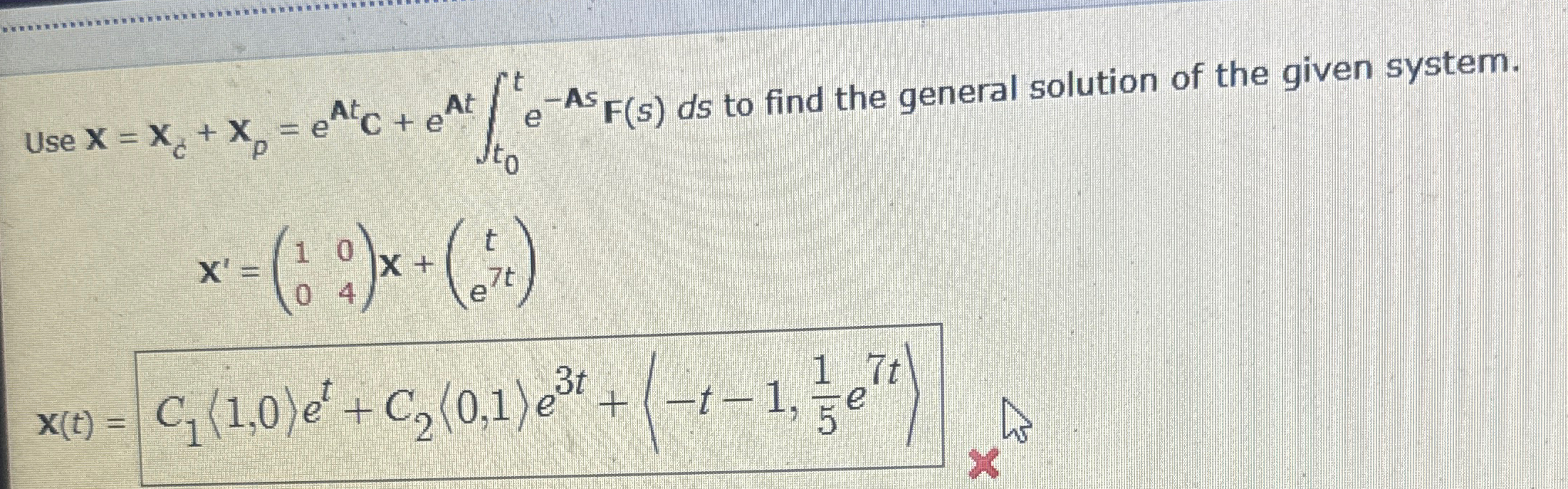 Solved Use (1) ﻿in Section 8.4x=eAtCto find the general | Chegg.com