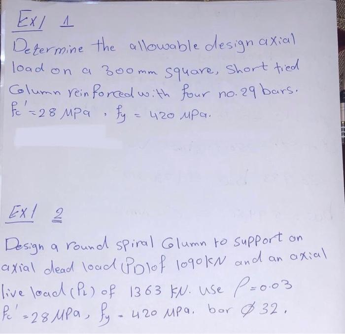 Solved EXIA Determine the allowable design axial load on a | Chegg.com