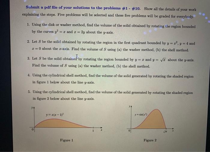 Solved Submit a pdf file of your solutions to the problems | Chegg.com