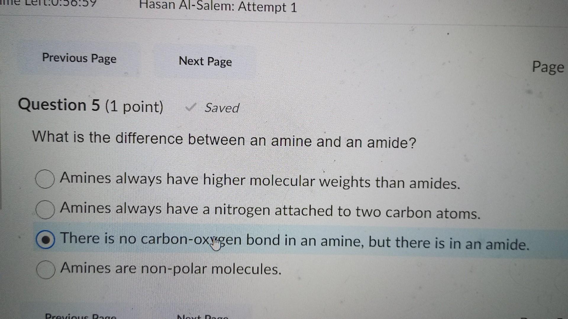 Solved What is the difference between an amine and an amide? | Chegg.com