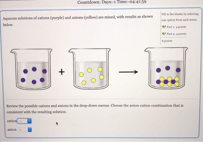 Countdown: Days:-1 Time:-04:41:59 Aqueous solutions | Chegg.com
