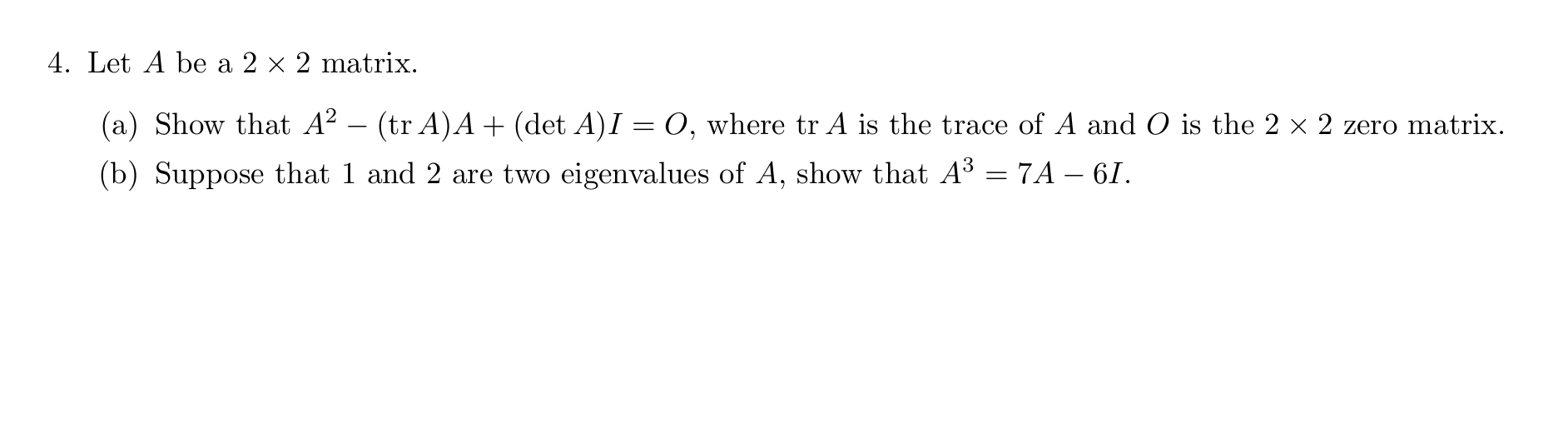 Solved Let A be a 2\times 2 ﻿matrix. (a) ﻿Show that | Chegg.com