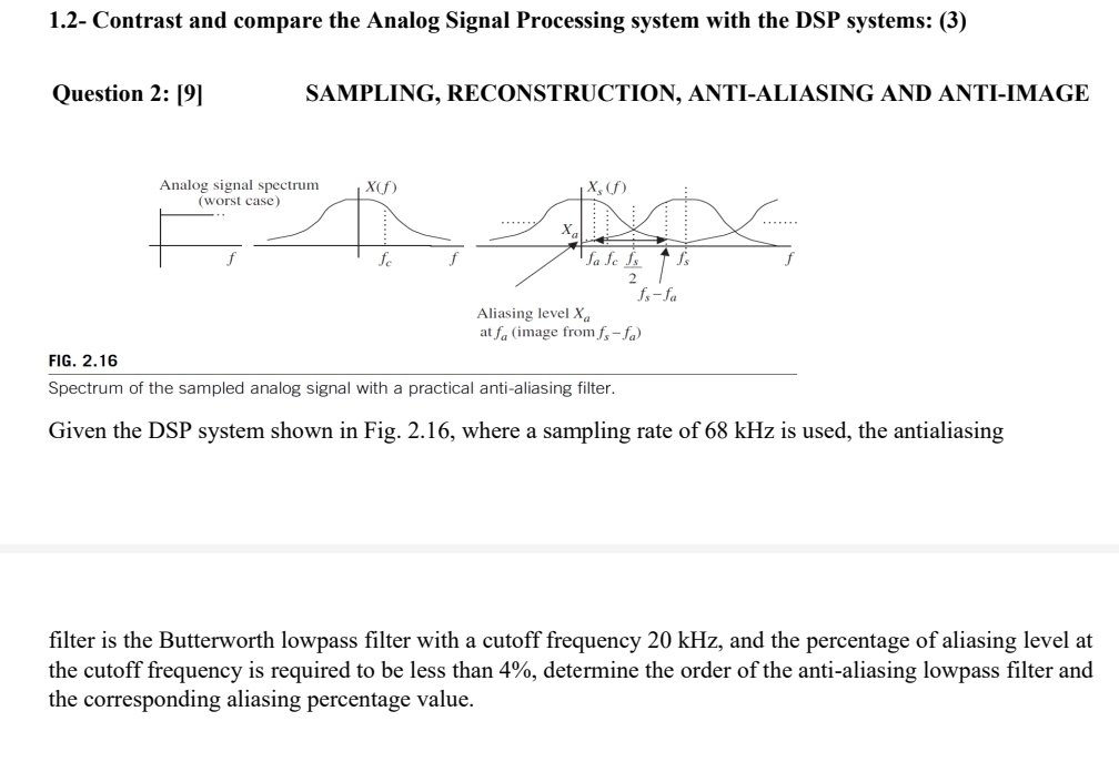 Solved 1.2- ﻿Contrast and compare the Analog Signal | Chegg.com