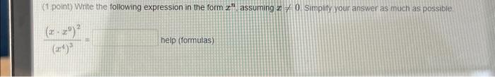 Solved (1 point) Write the following expression in the form | Chegg.com