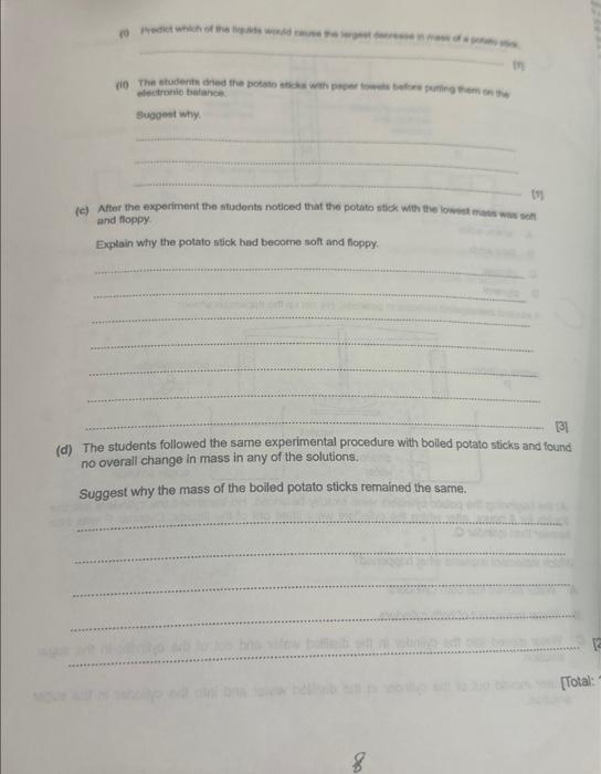 Solved (b) The students measured the mass of four of the | Chegg.com
