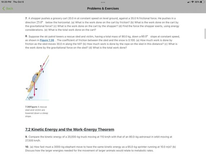 Solved Problems \& Exercises 7. A shopper pushes a grocery | Chegg.com