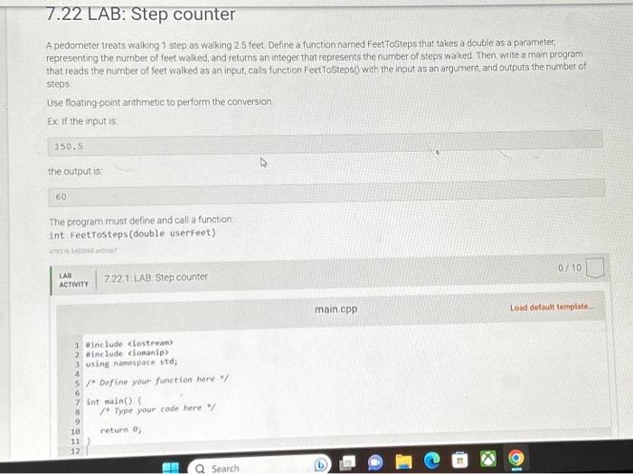 Solved A pedometer treats walking 1 step as walking 25 feet. | Chegg.com