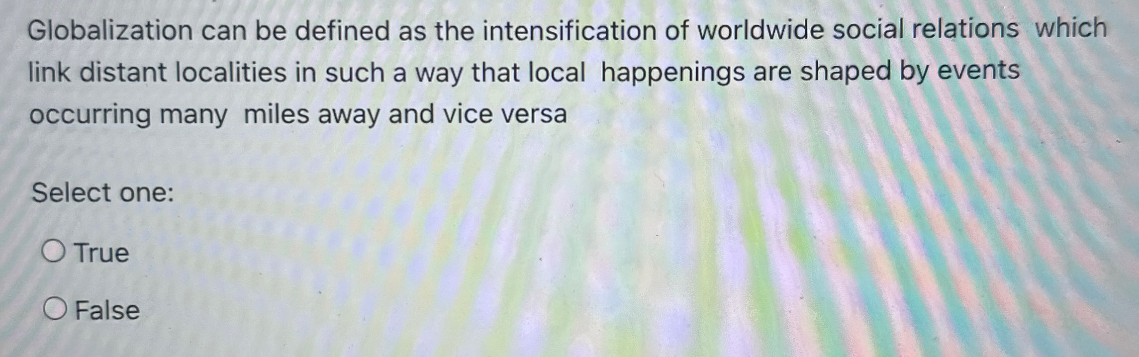 Solved Globalization can be defined as the intensification | Chegg.com