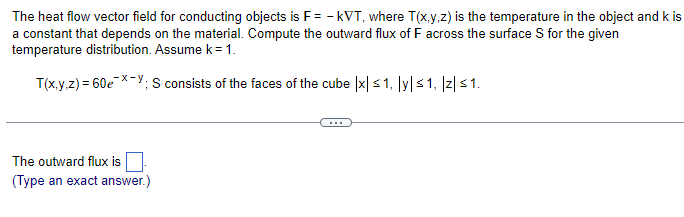 Solved The heat flow vector field for conducting objects is | Chegg.com