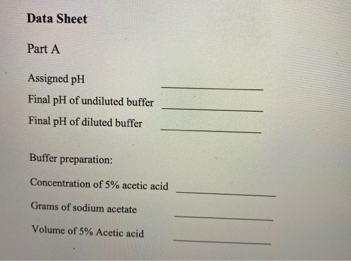 Solved Part A: Preparation of an assigned buffer. You will | Chegg.com