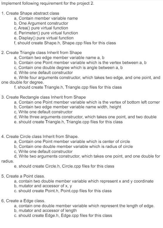 Solved Implement Following Requirement For The Project