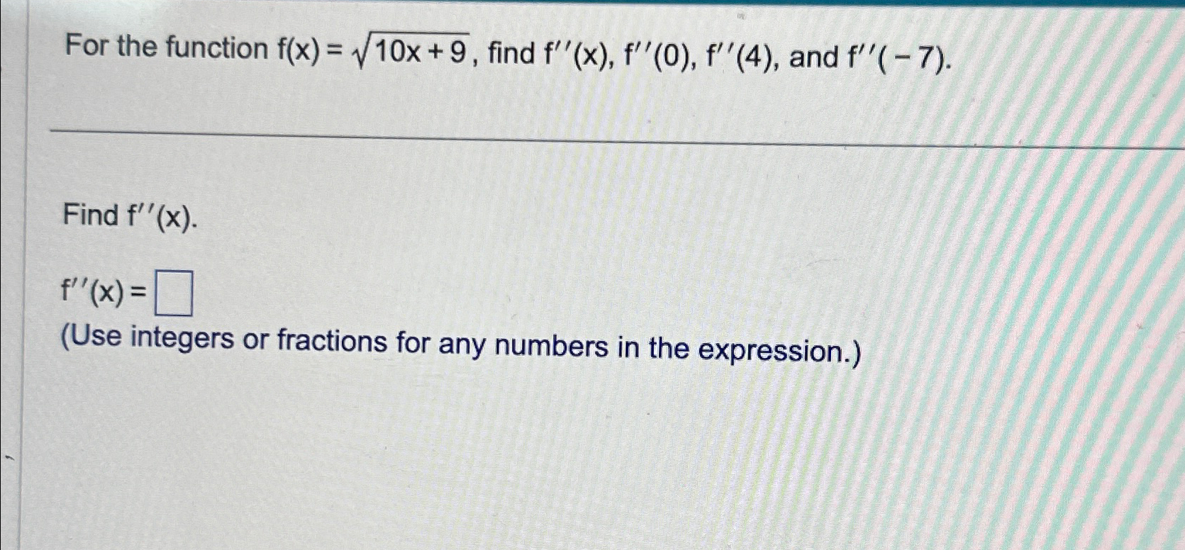 For the function f(x)=10x+92, ﻿find | Chegg.com