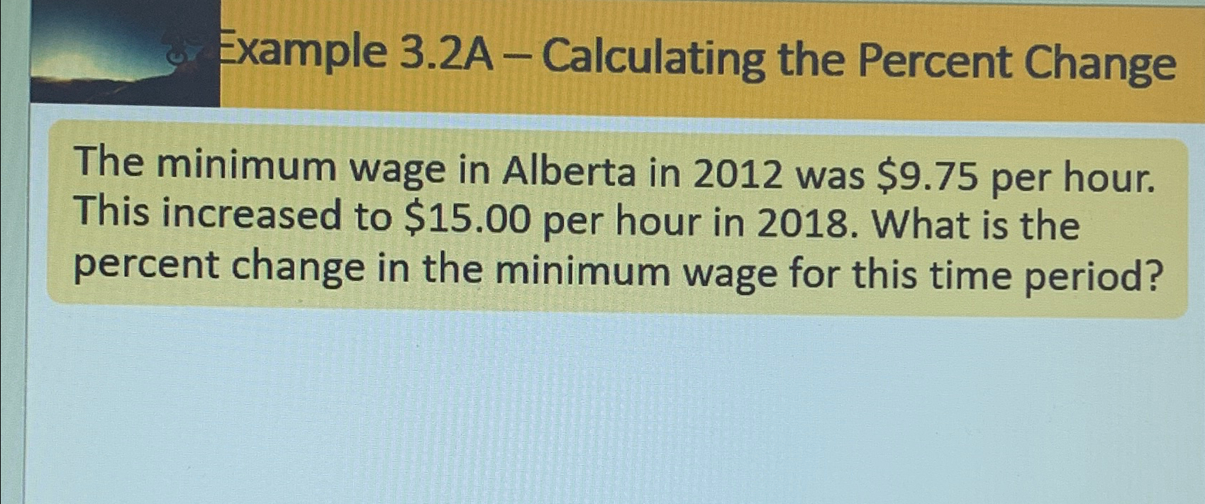 Solved Example 3.2A - ﻿Calculating the Percent ChangeThe | Chegg.com
