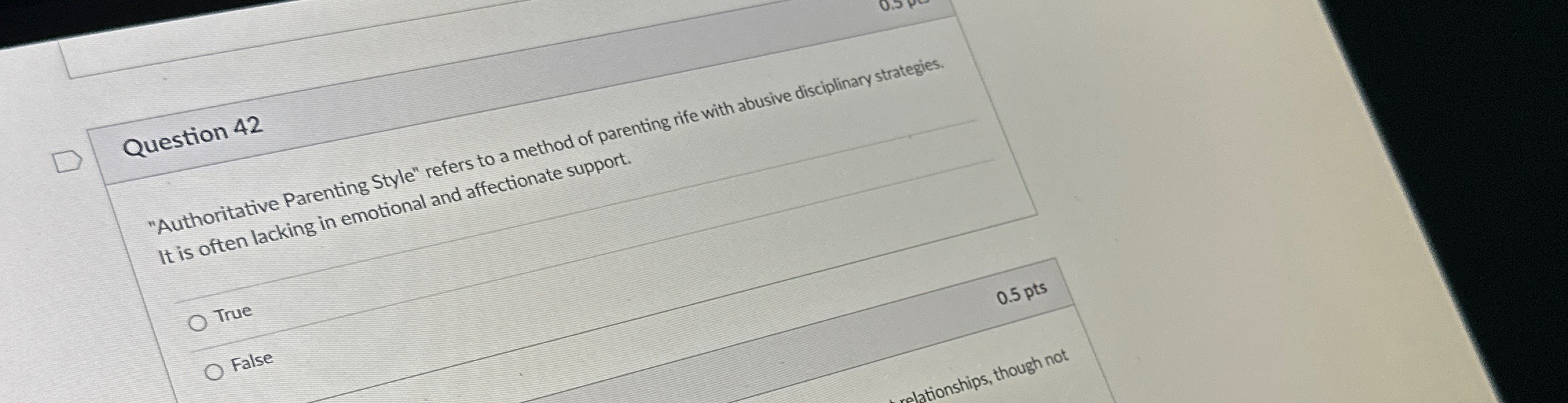 Solved Question 42"Authoritative Parenting style" refers to | Chegg.com