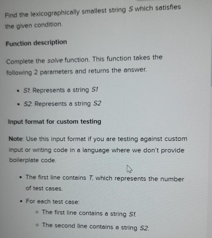 Solved Given a string S1 of length L1 consisting of Latin | Chegg.com