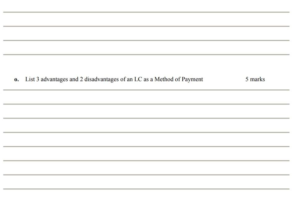 h. How many types of documents does the LC call for? | Chegg.com