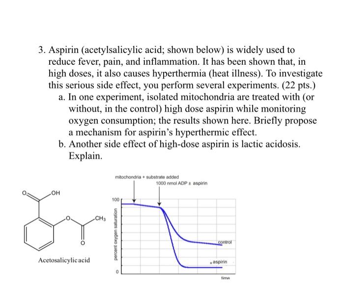 Solved 3. Aspirin (acetylsalicylic acid; shown below) is | Chegg.com