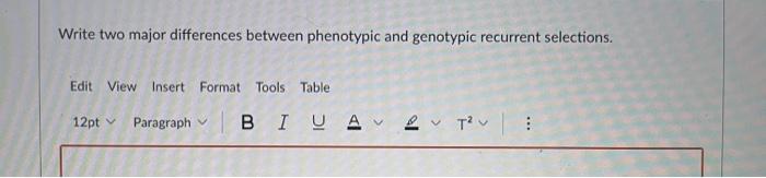 Solved Write two major differences between phenotypic and | Chegg.com