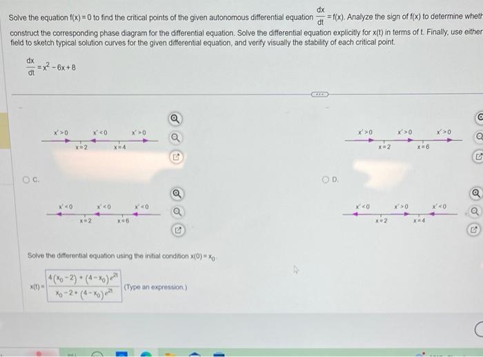 Solved Solve the equation f(x)=0 to find the critical points | Chegg.com