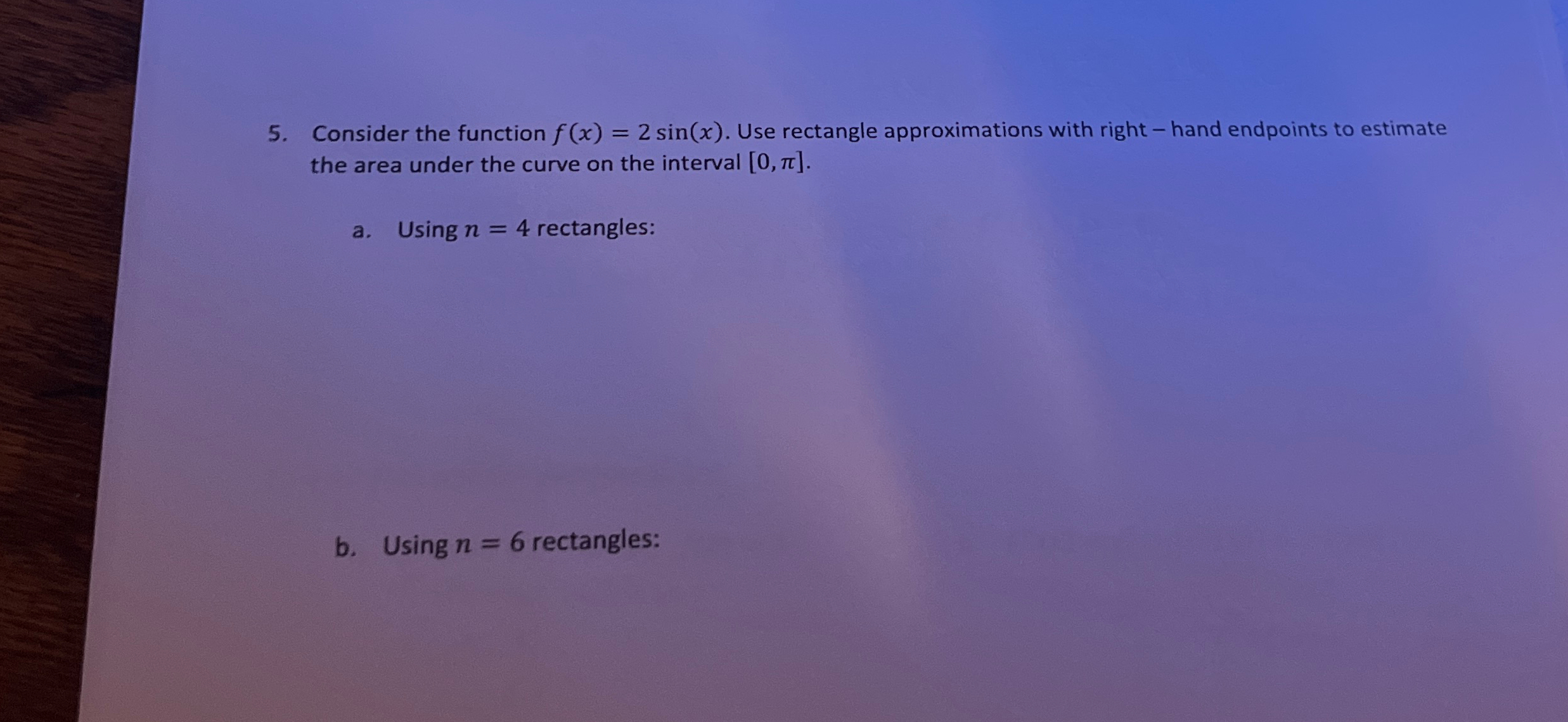 Solved Consider the function f(x)=2sin(x). ﻿Use rectangle | Chegg.com