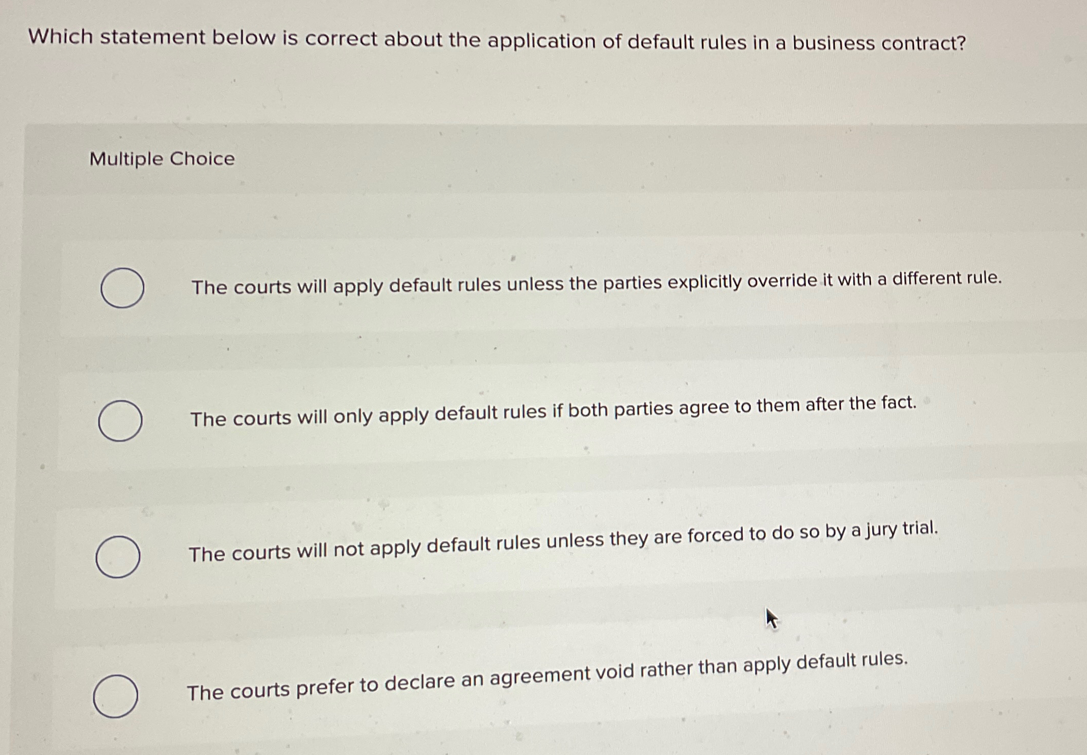 Solved Which statement below is correct about the | Chegg.com