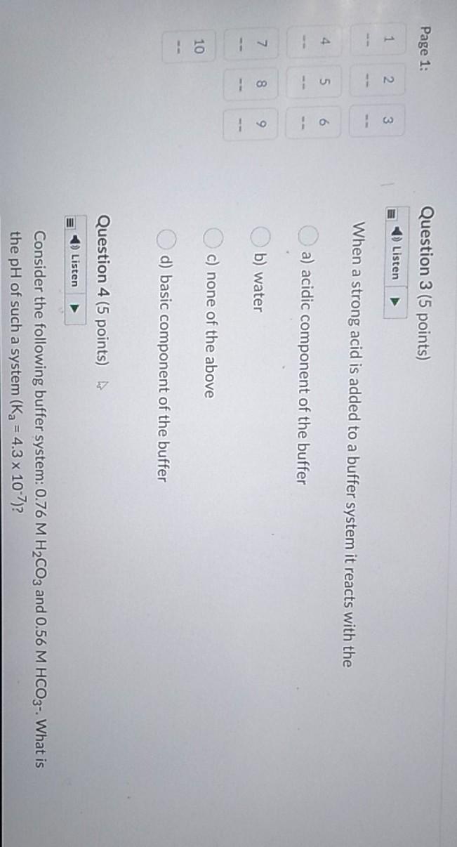 Solved Buffers resist changes in pH True False Question 2 (5 | Chegg.com