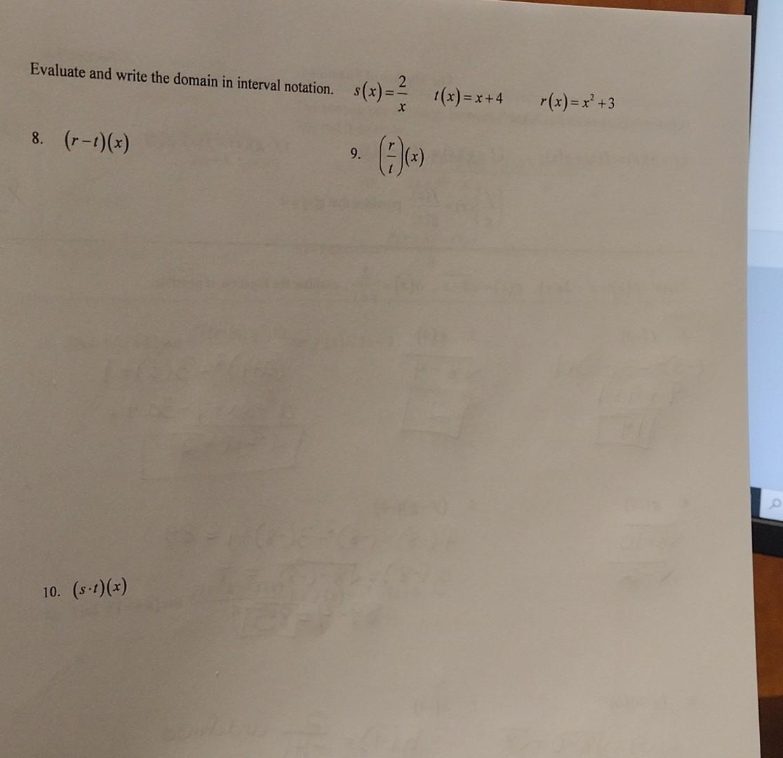 Solved Evaluate And Write The Domain In Interval Notation. 