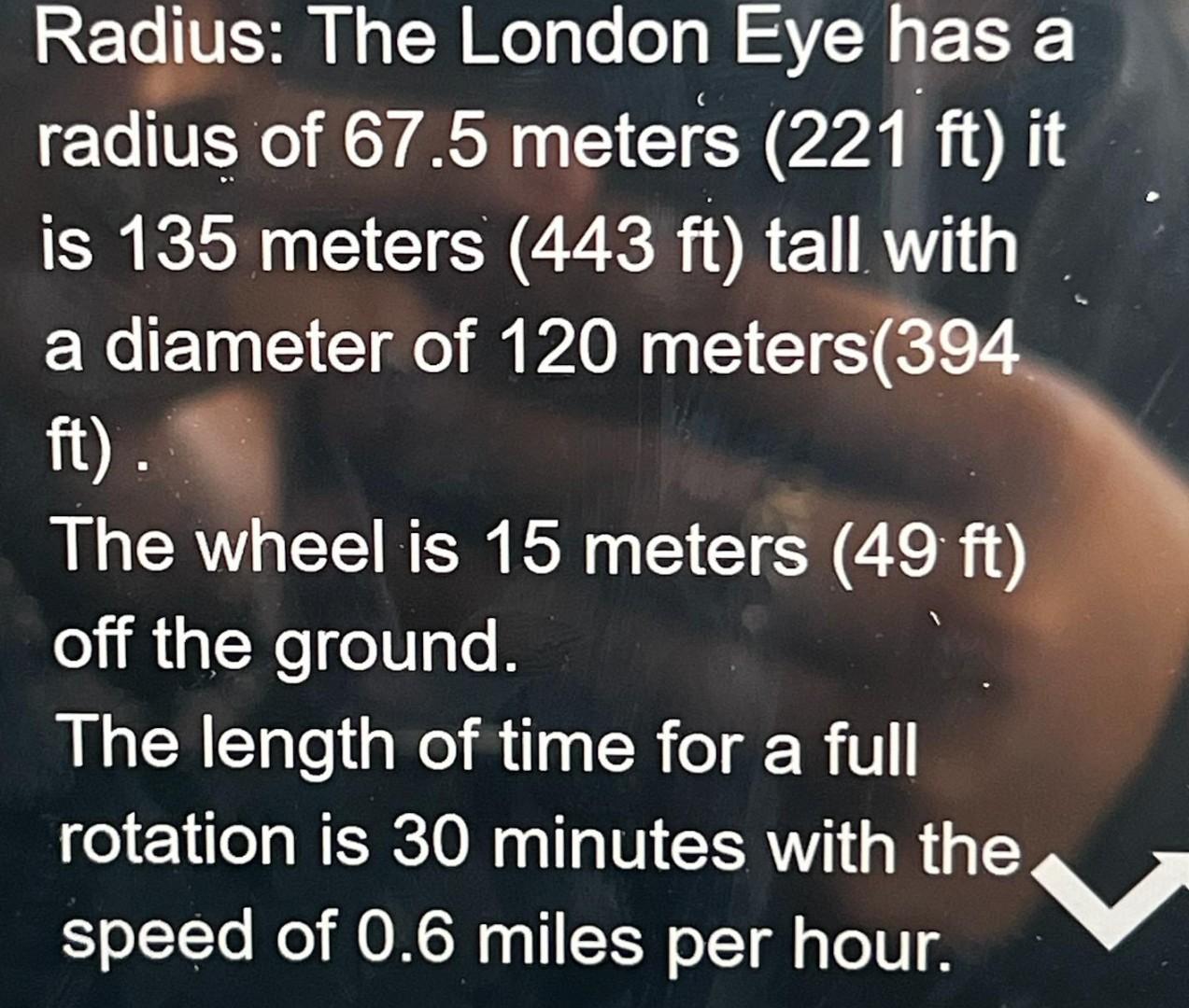 Solved Radius: The London Eye has a radius of 67.5 meters | Chegg.com