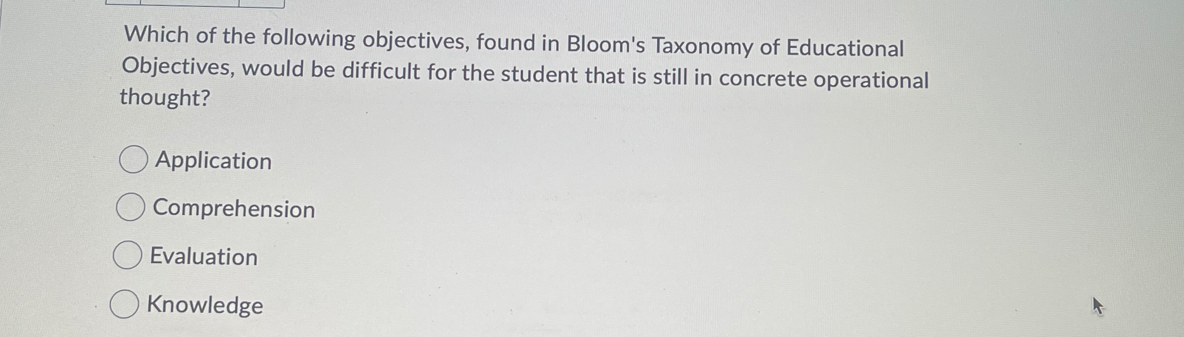 Solved Which of the following objectives, found in Bloom's | Chegg.com