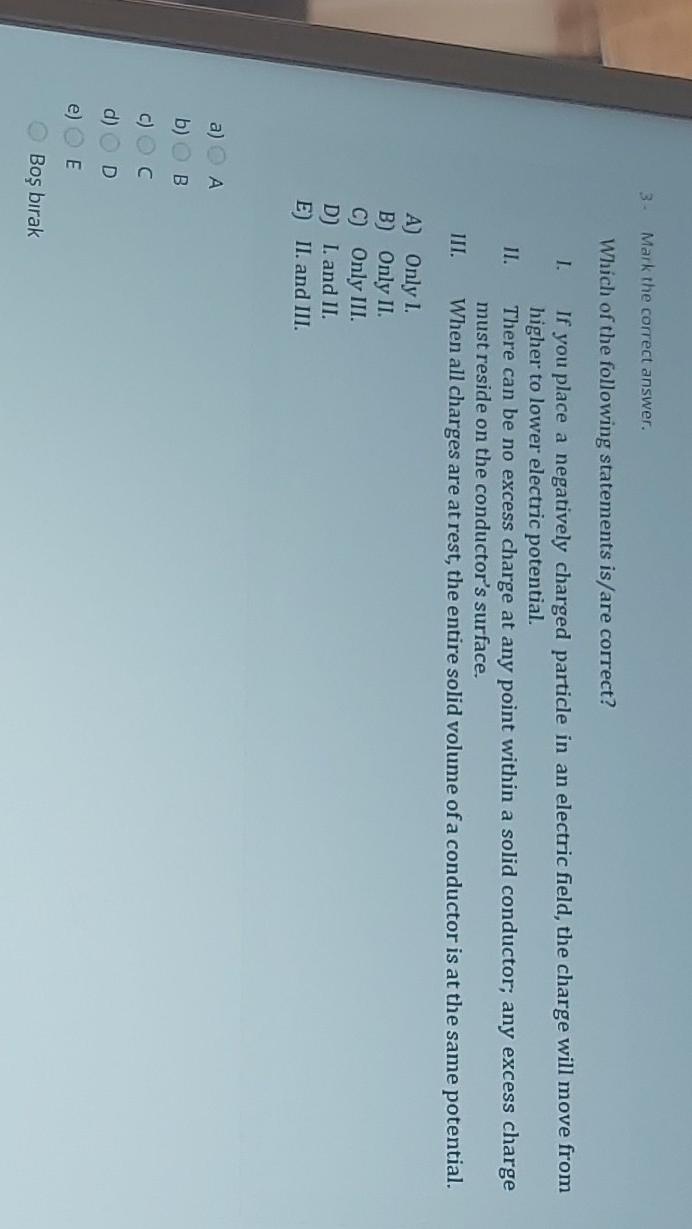 Solved 3. Mark the correct answer. Which of the following | Chegg.com