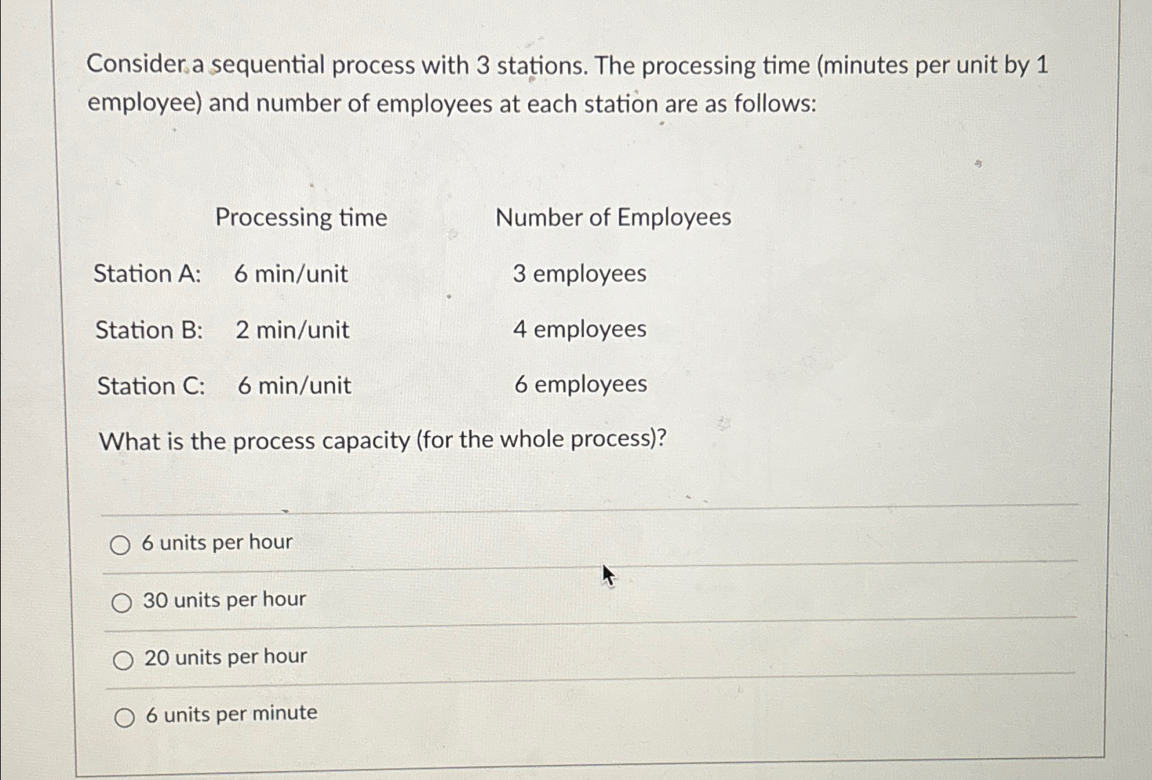 Solved Consider a sequential process with 3 ﻿stations. The | Chegg.com