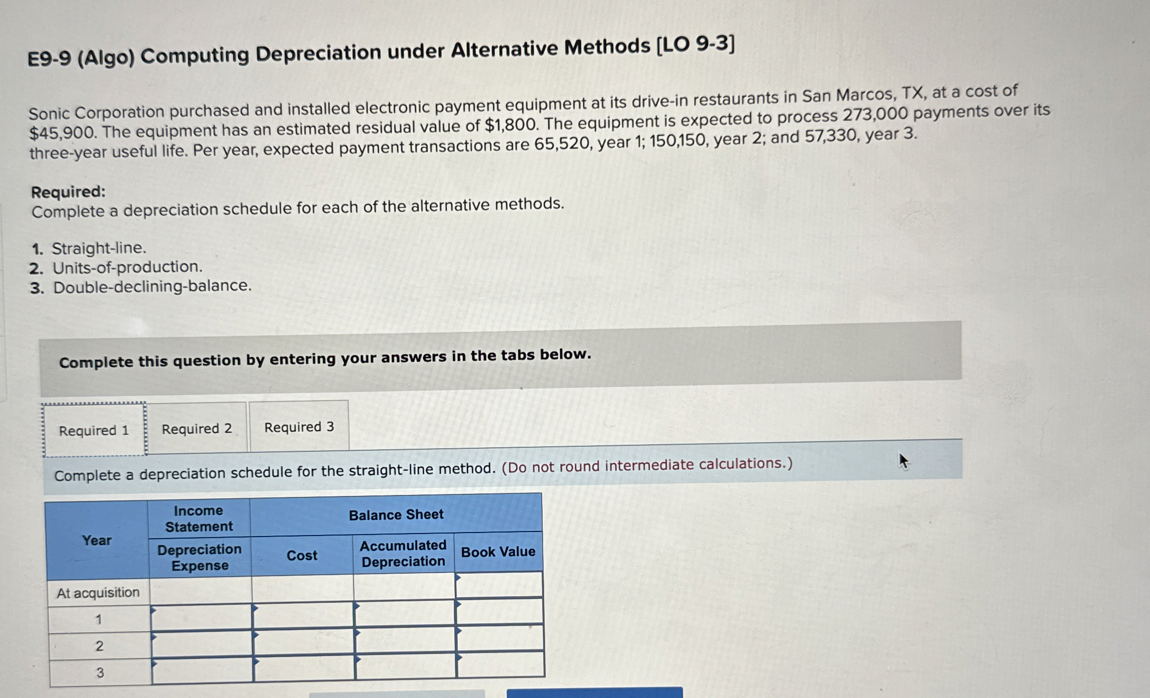 Solved E9-9 (Algo) ﻿Computing Depreciation under Alternative | Chegg.com