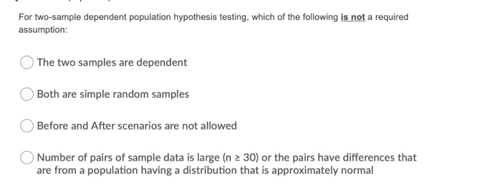 Solved For two-sample dependent population hypothesis | Chegg.com