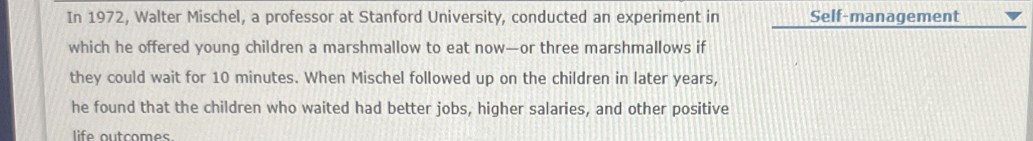 Solved In 1972, ﻿Walter Mischel, a professor at Stanford | Chegg.com
