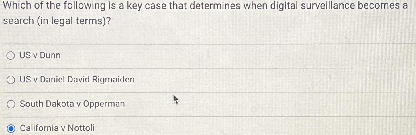 Solved Which of the following is a key case that determines | Chegg.com