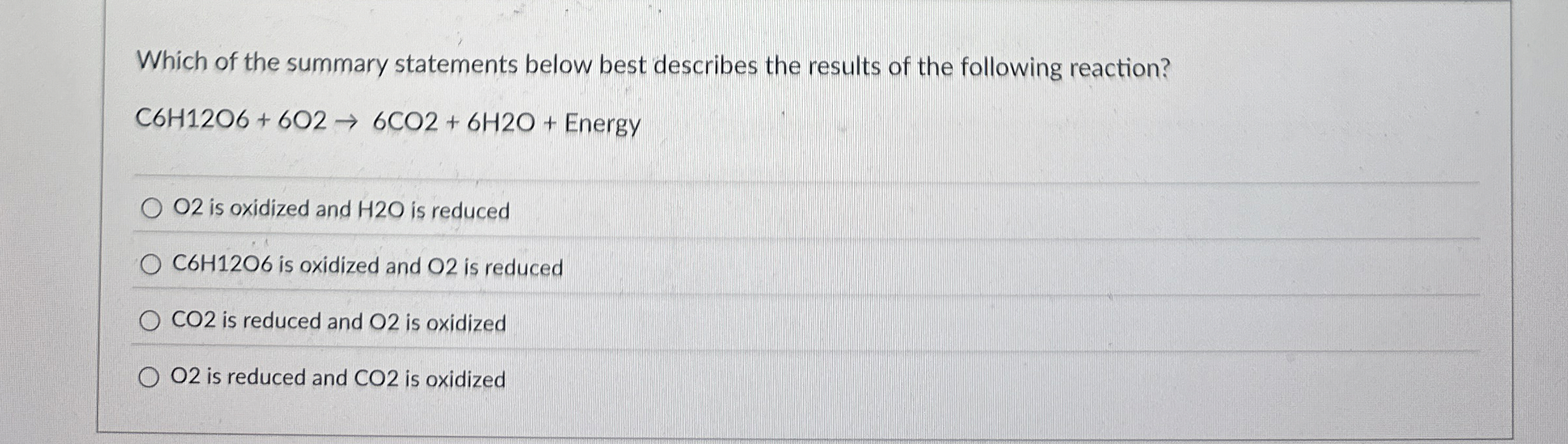 Solved Which of the summary statements below best describes | Chegg.com